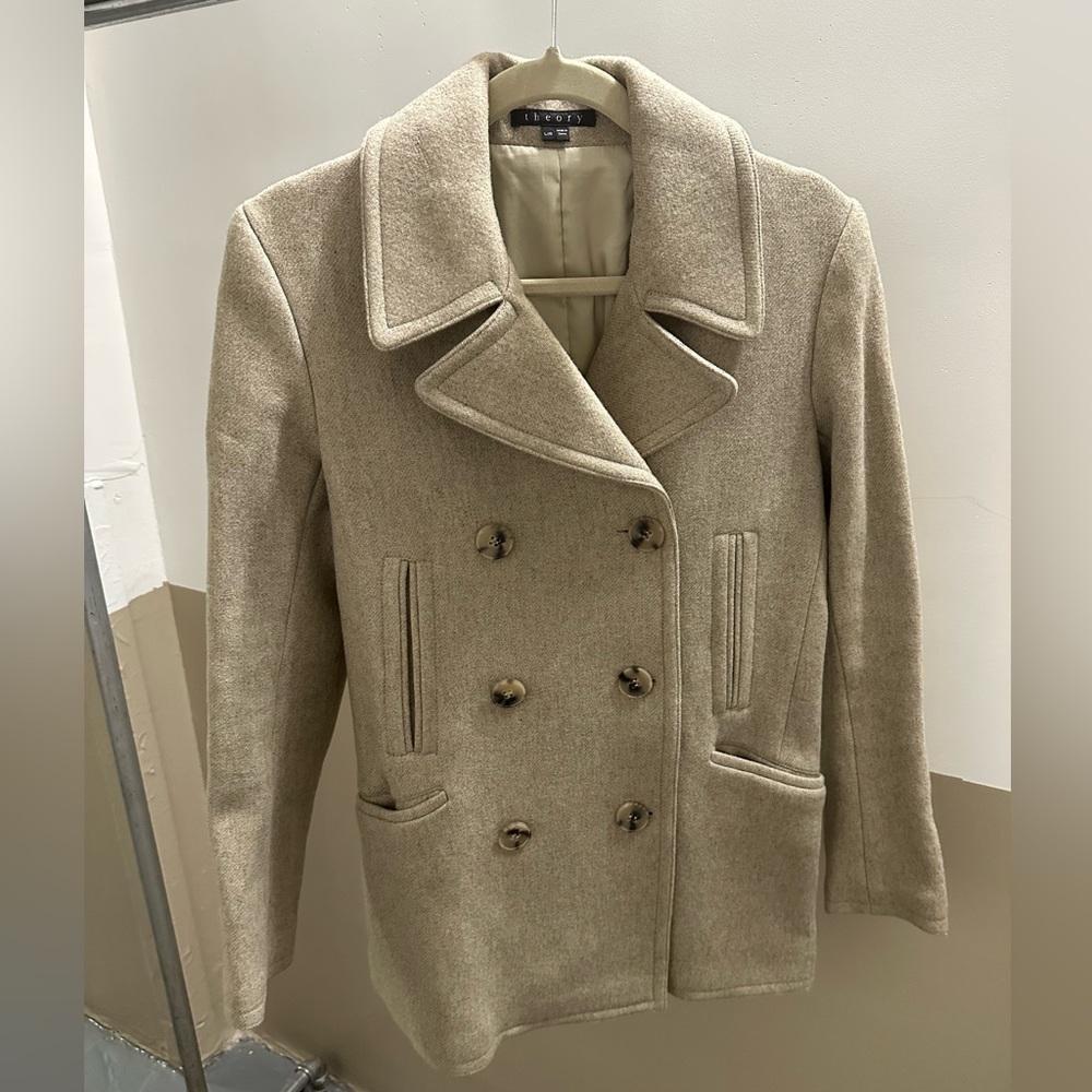 Theory Wool Blend Coat - Gem